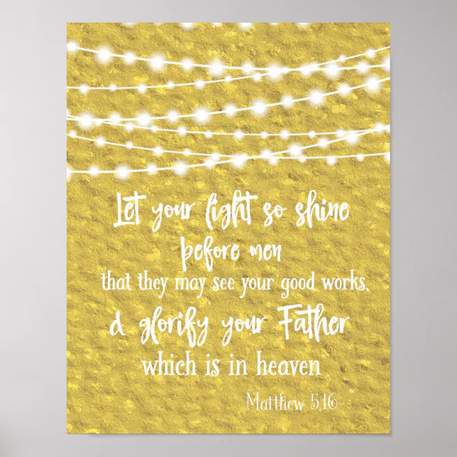 Let Your Light Shine KJV Bible Verse Poster | Zazzle