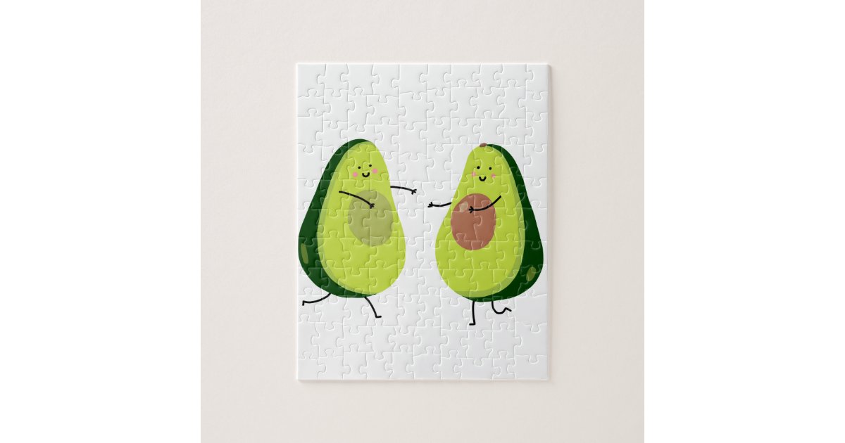 LET'S AVOCUDDLE, AVOCADO DESIGN JIGSAW PUZZLE | Zazzle