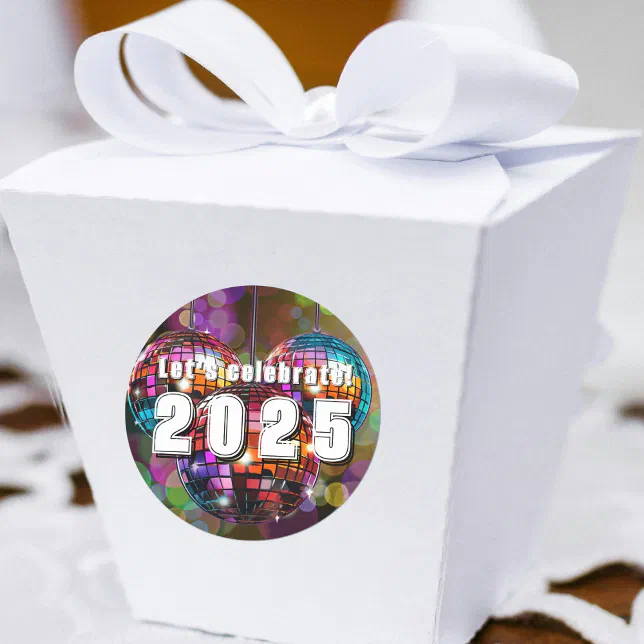 Let's Celebrate 2025 Classic Round Sticker | Zazzle