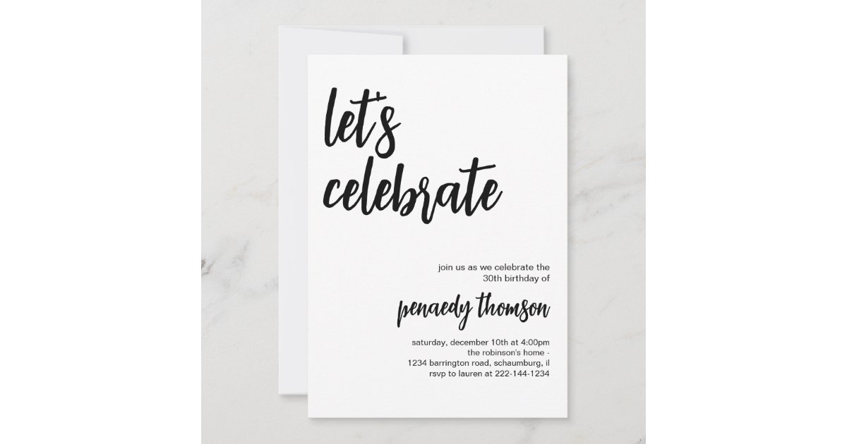 Let's Celebrate Party Invitation Editable Template | Zazzle