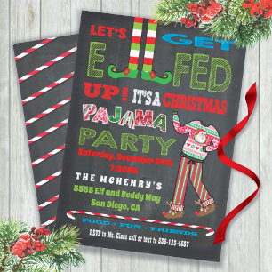 Elf Party Invitations Cards Editable Christmas Birthday Party