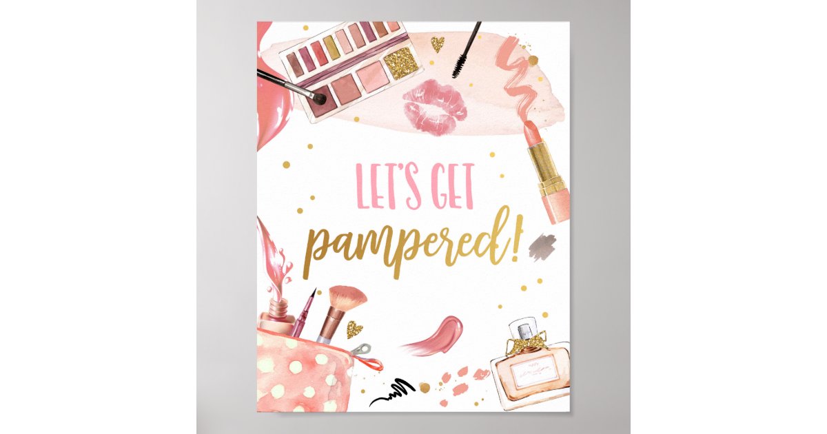 Let's Get Pampered Spa Party Makeup Glamour Girl Poster | Zazzle