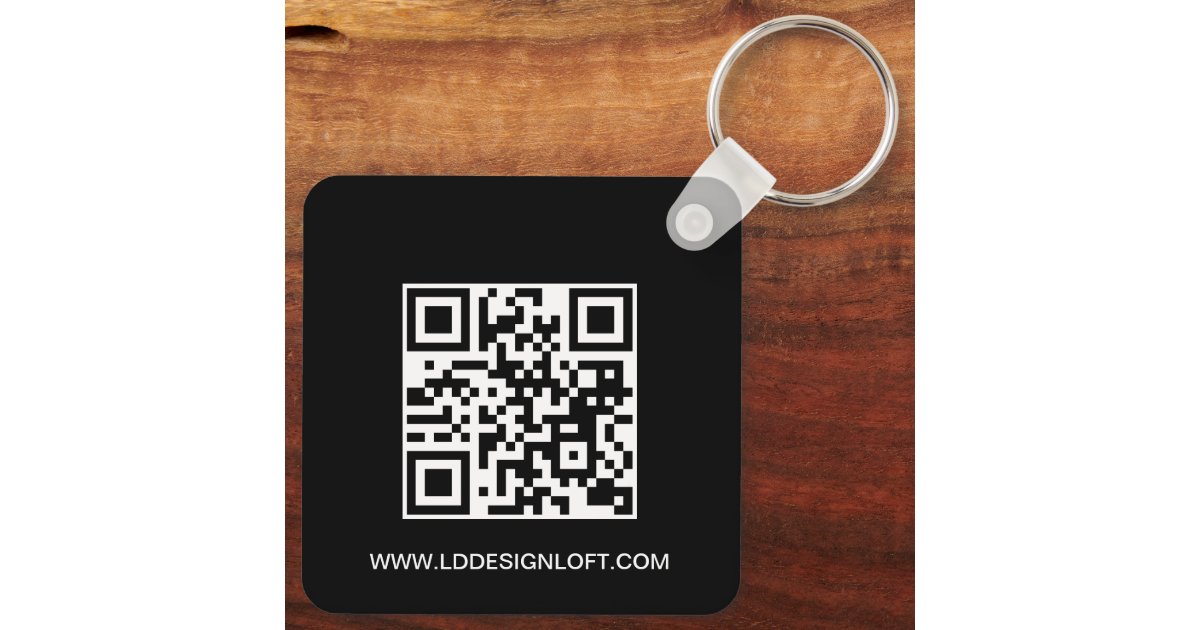 Let's Get Social Media QR code website Custom logo Key Ring | Zazzle