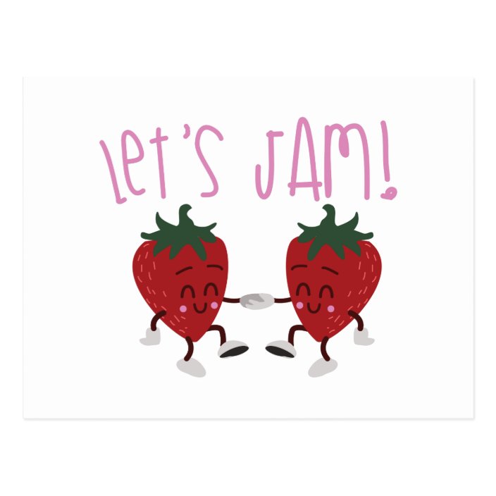 Lets Jam Postcard | Zazzle.co.uk
