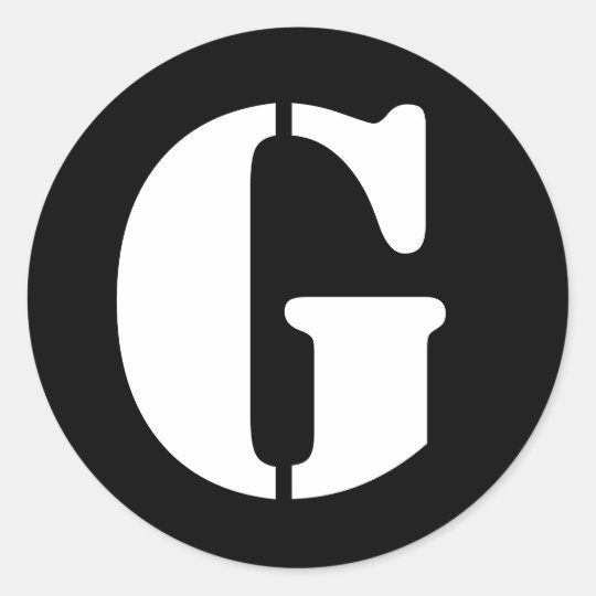 Letter G Stencil Alphabet by Janz Black Classic Round Sticker | Zazzle ...