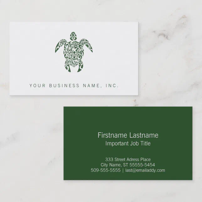 Letterpress Tribal Style Turtle Business Card | Zazzle