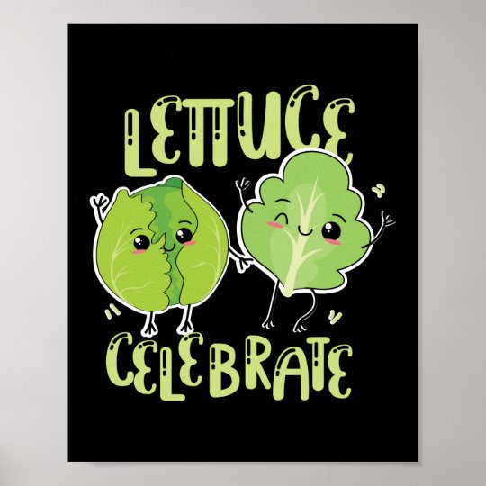 Lettuce Celebrate Herb Pun Poster | Zazzle.co.uk