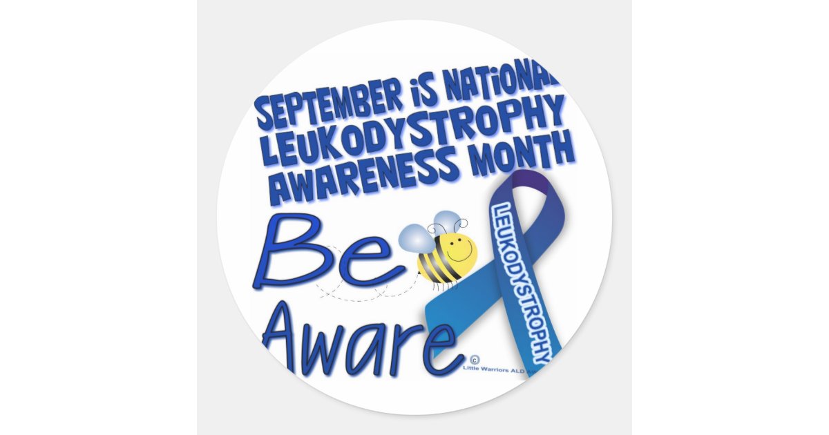 LEUKODYSTROPHY AWARENESS MONTH CLASSIC ROUND STICKER | Zazzle