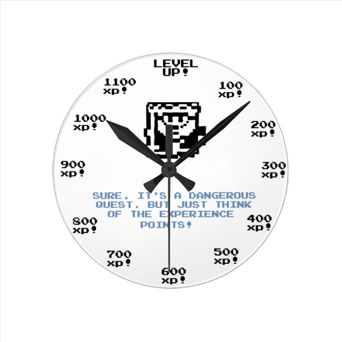 "Level up!" retro gaming RPG clock | Zazzle.co.uk