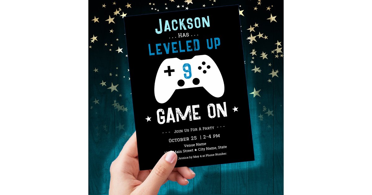 LEVELED Up 9th Birthday Invitation | Zazzle