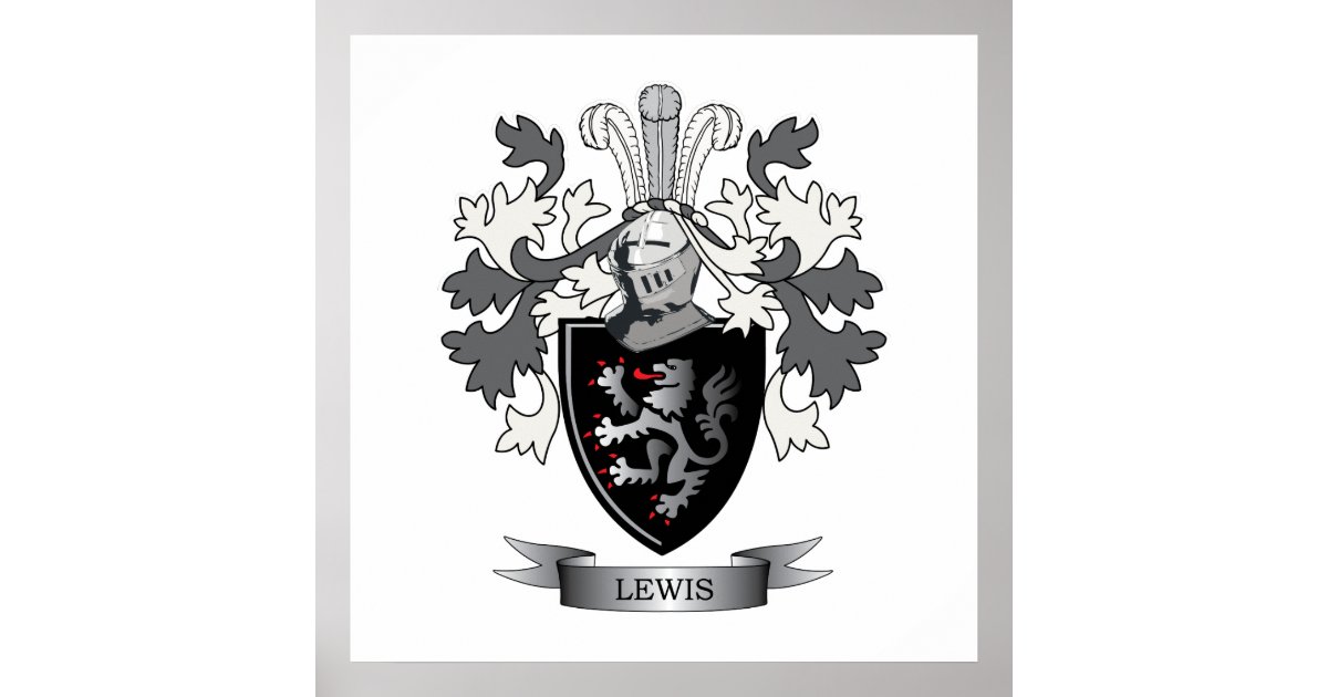 Lewis Family Crest Coat of Arms Poster | Zazzle