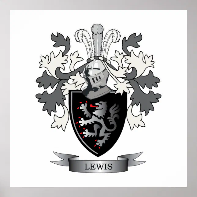 Lewis Family Crest Coat of Arms Poster | Zazzle