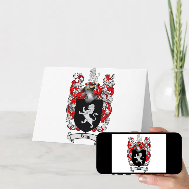 Lewis Family Crest - Lewis Coat of Arms Card | Zazzle