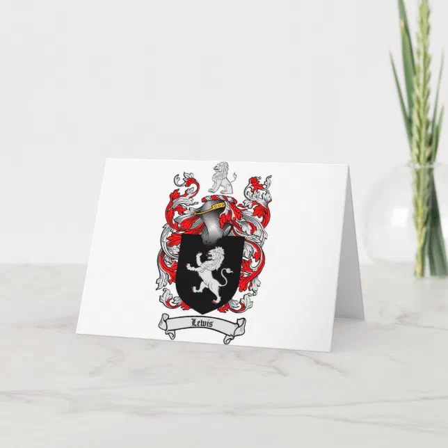Lewis Family Crest - Lewis Coat of Arms Card | Zazzle