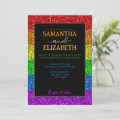 LGBT flag rainbow sparkles gay lesbian wedding Invitation | Zazzle
