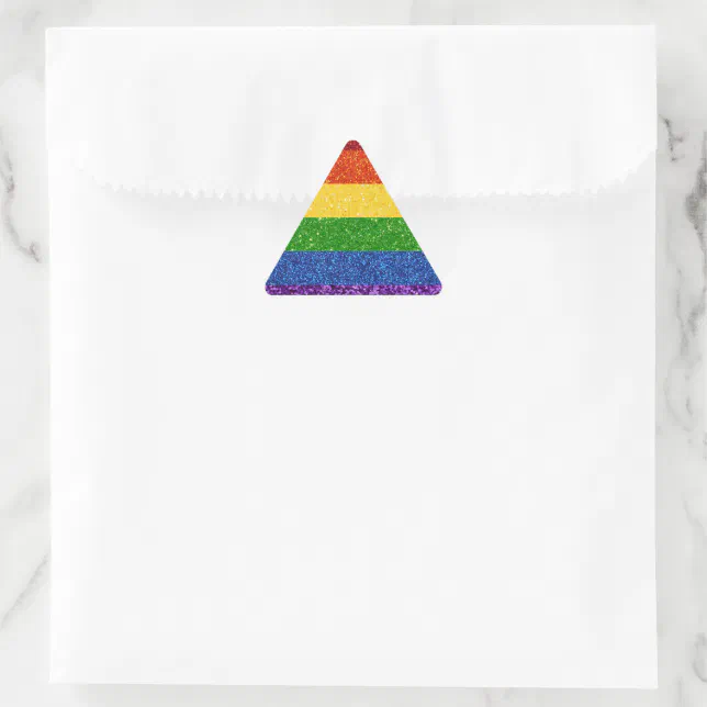 LGBT Glitter Rainbow Pride Flag Triangle Sticker | Zazzle