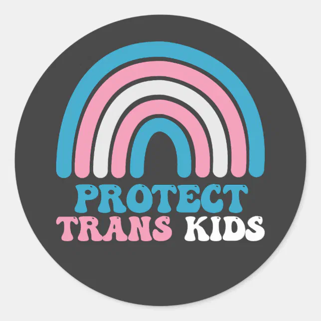 LGBT Pride Support Protect Trans Kids Classic Round Sticker | Zazzle
