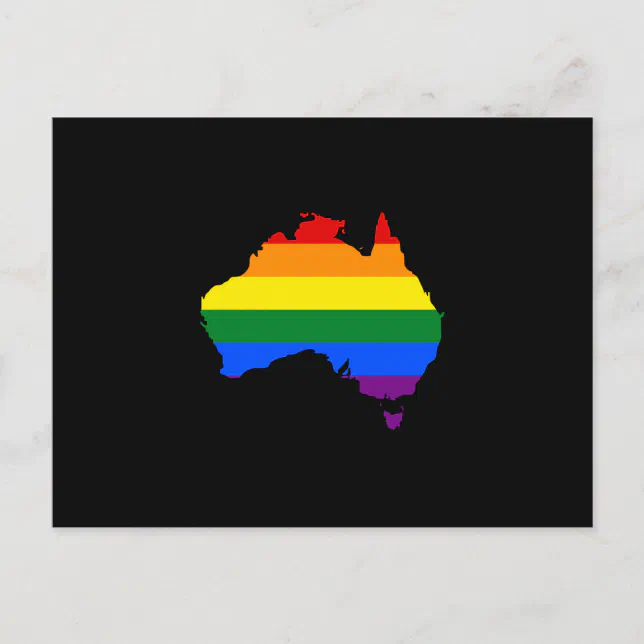 LGBT rainbow pride map of Australia Postcard | Zazzle