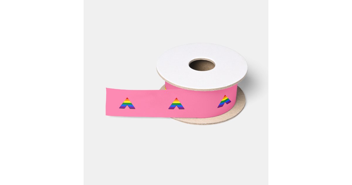 LGBT straight ally pyramid symbol Satin Ribbon | Zazzle