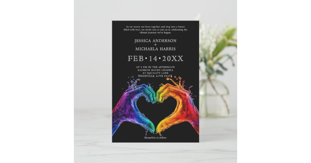️ LGBTQ Heart of Pride wedding Invitation | Zazzle
