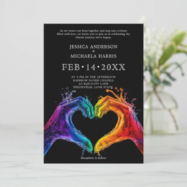 ️ LGBTQ Heart of Pride wedding Invitation | Zazzle