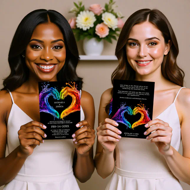 ️ LGBTQ Heart of Pride wedding Invitation | Zazzle