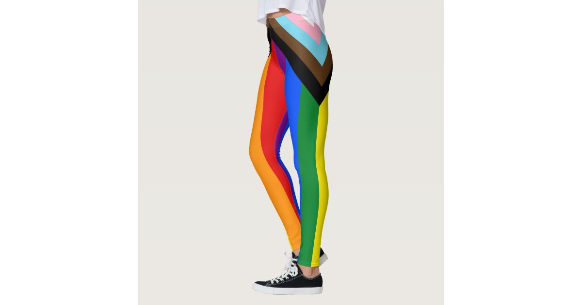LGBTQ & Pride Leggings - Rainbow Progress Flag | Zazzle