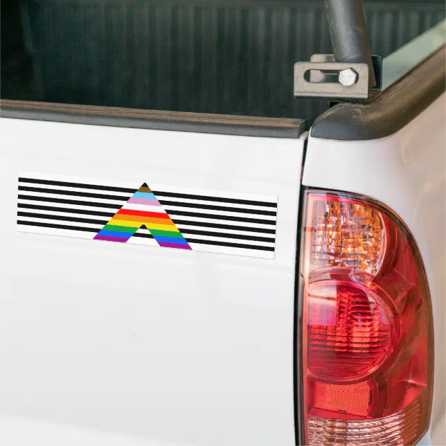 LGBTQ Progress Ally Pride Flag Bumper Sticker | Zazzle