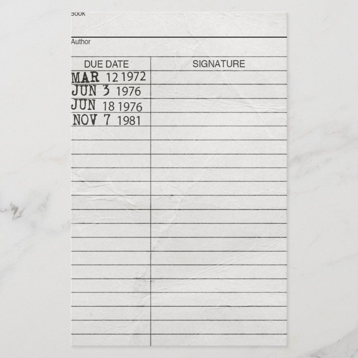 Library Book Return Card | Zazzle.co.uk