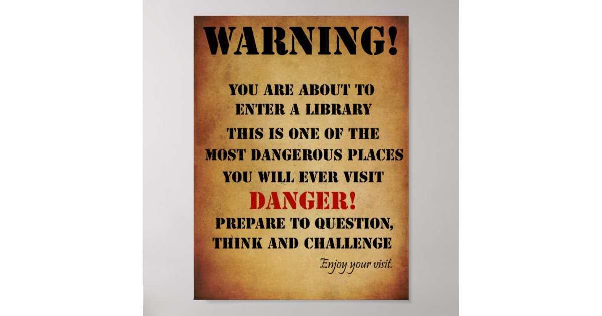 Library Warning Poster | Zazzle