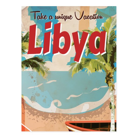 Libya vacation Vintage Travel Poster. Postcard | Zazzle.co.uk