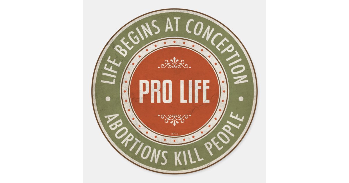 Life Begins At Conception Classic Round Sticker | Zazzle