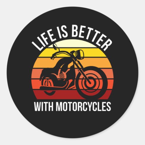 Funny Motorcycle Round Stickers & Labels | Zazzle UK