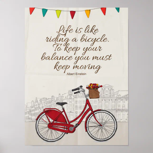 life is like riding a bicycle poster | Zazzle