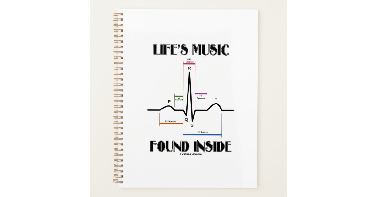 Life's Music Found Inside ECG Electrocardiogram Planner | Zazzle
