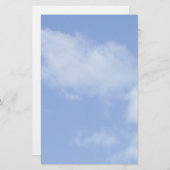 light blue sky w/ clouds stationary stationery | Zazzle