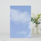 light blue sky w/ clouds stationary stationery | Zazzle