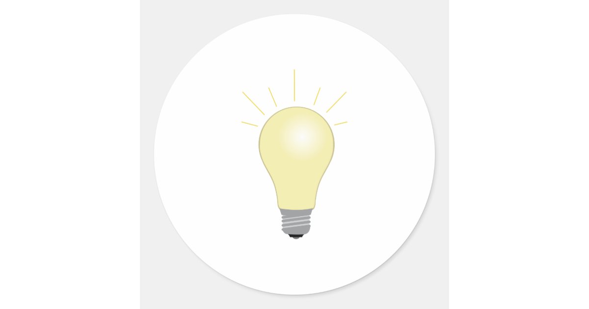 Light Bulb Classic Round Sticker | Zazzle