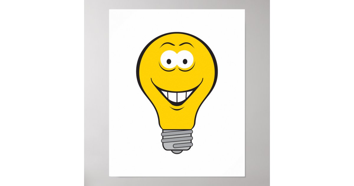 Light Bulb Face Poster | Zazzle