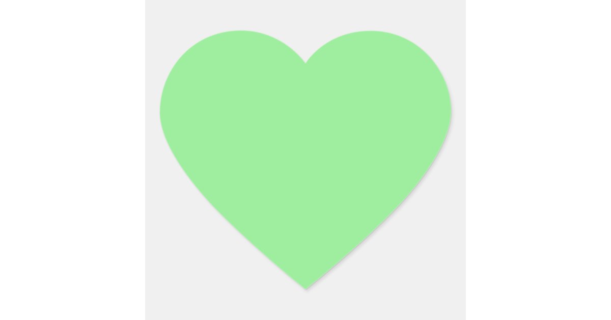 Light Green Heart Sticker | Zazzle