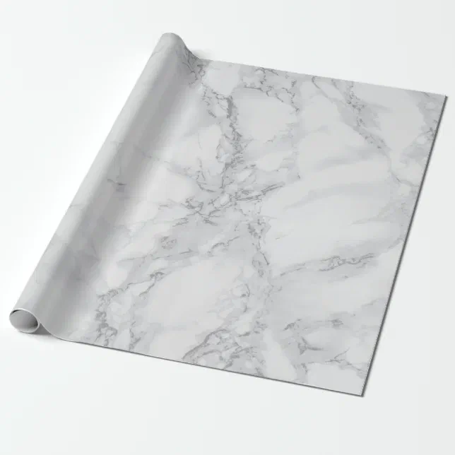 Light Grey Marble Texture Look Wrapping Paper | Zazzle