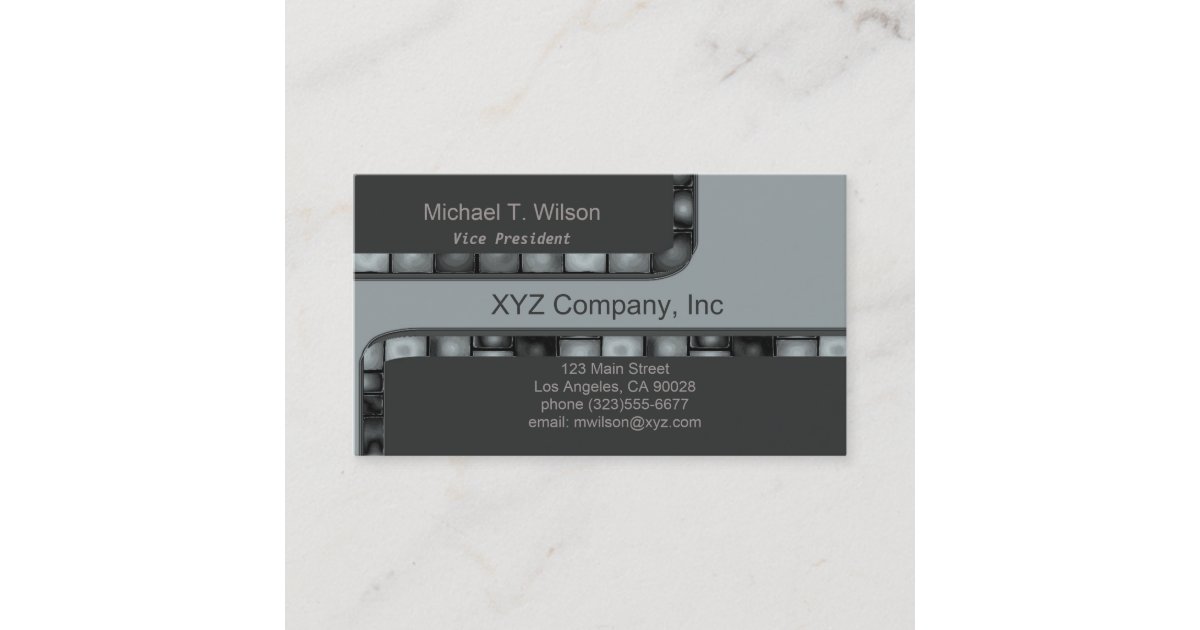 Light Grey Silver Tile Border Business Card | Zazzle