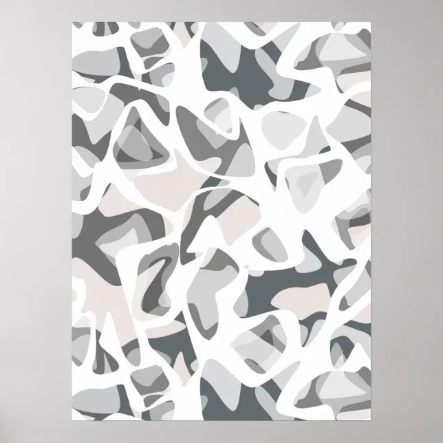 Light Grey Spots Abstract spotted pattern Poster | Zazzle