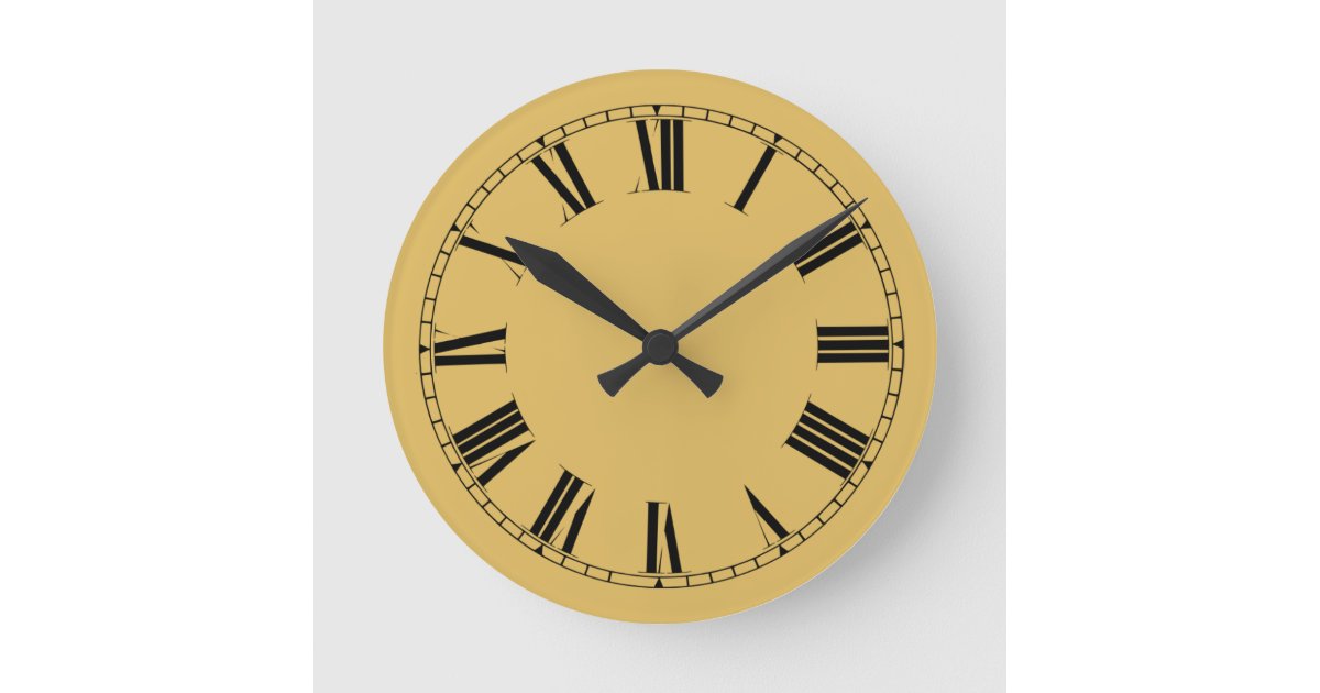 Light Mustard Yellow Solid Colour Round Clock | Zazzle