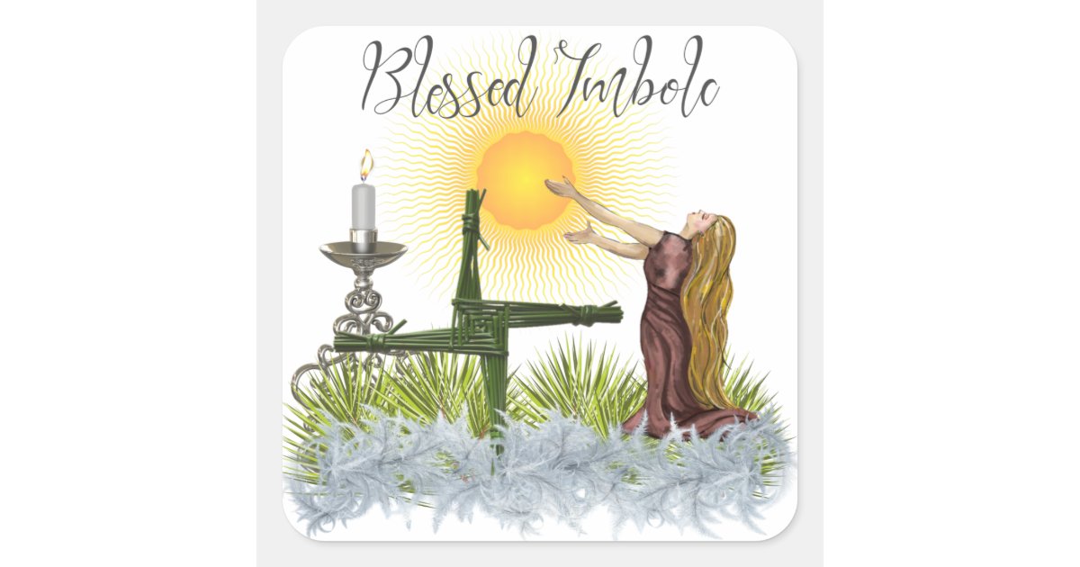 Light of the Sun Blessed Imbolc Celtic Wicca Square Sticker | Zazzle