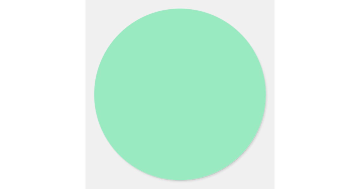 Light Pastel Mint Green Round Sticker | Zazzle