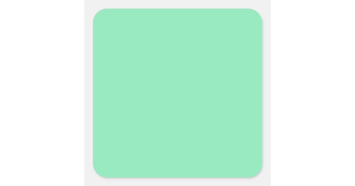 Light Pastel Mint Green Square Sticker | Zazzle