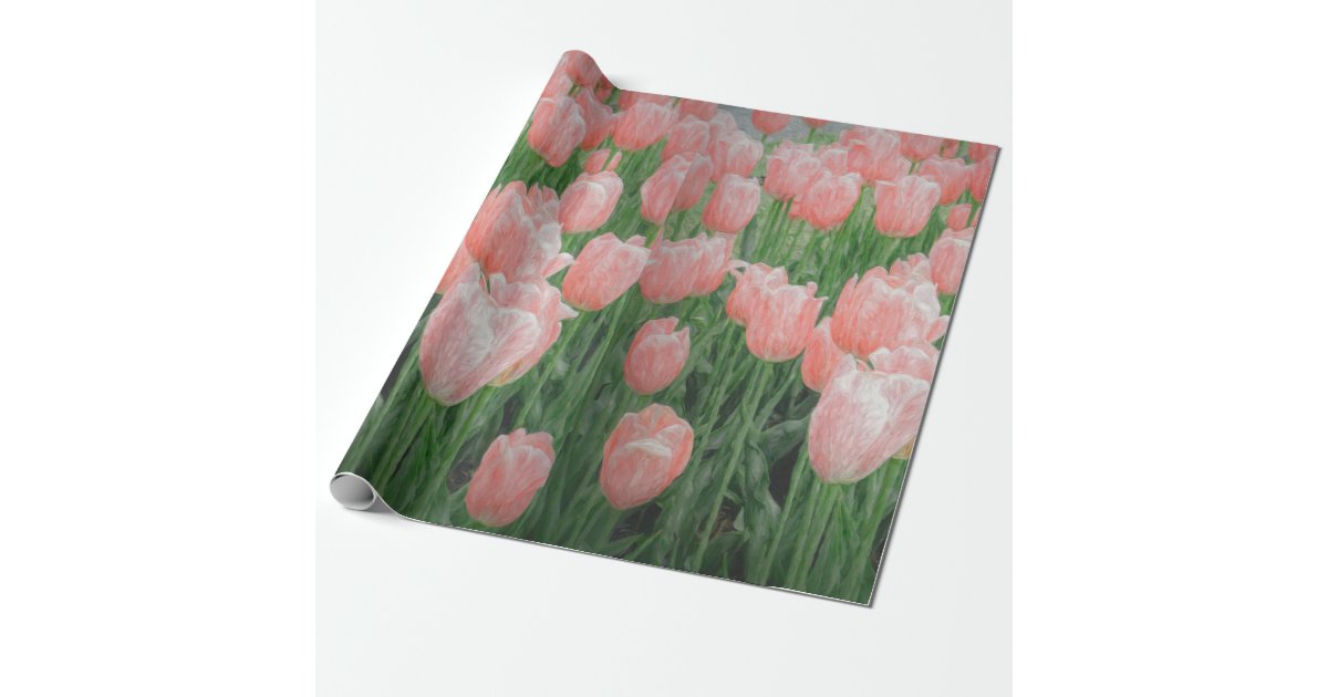 Light Pink Tulip Wrapping Paper | Zazzle