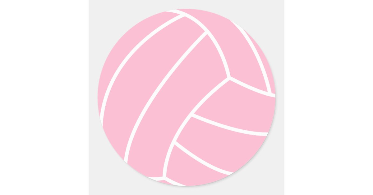 Light Pink Volleyball Classic Round Sticker | Zazzle