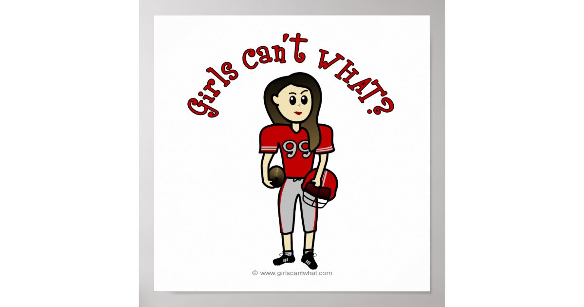 Light Red Girls Football Poster | Zazzle